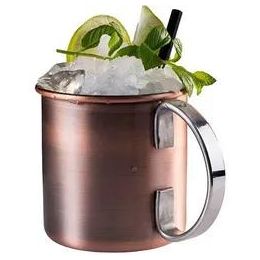 Becher APS "Moscow Mule" Trinkgefäße Gr. Ø 9cm x 9cm, 450 ml, 4 tlg., braun (kupferfarben) 450 ml, Becher-Set im Antik-Kupfer Look, 4-teilig