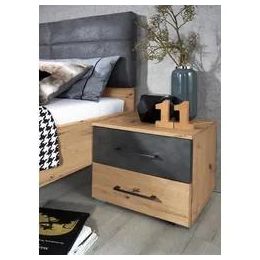 Nachtkommode Rauch "Tampa" Sideboards Gr. H/T: 42,4cm x 43,8cm, 2 St., braun (eichefarben artisan) im modernen Industrial Style