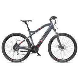 E-Bike Telefunken "Aufsteiger M922" E-Bikes Gr. 48cm, 27,5 Zoll (69,85cm), grau (graphit/grau) Pedelec, Elektrofahrrad für Damen u. Herren, MTB