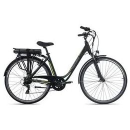 E-Bike Adore "Versailles" E-Bikes Gr. 48cm, 28 Zoll (71,12cm), schwarz (schwarz, grün) Pedelec, Elektrofahrrad für Damen u. Herren