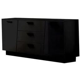 HOMETREND Sideboard INOSIGN "EMIRA" Sideboards Gr. B/H/T: 160,0cm x 80,0cm x 43,6cm, Soft Close, 3 St., schwarz Kommode, Breite 160 cm