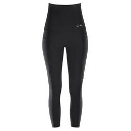 Leggings WINSHAPE "Functional Power Shape 7/8-Tights HWL314" Gr. XXL, Normalgrößen, schwarz Damen Hosen High Waist mit praktischen Taschen