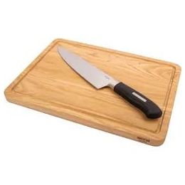 siena GARDEN Kochmesser SIENA HOME "TREVISO" schwarz 21 cm mit Schneidebrett BRESCIA m.Saftrille