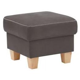 Hocker Home Affaire "Soleo" Gr. B/H/T: 60cm x 47cm x 60cm, Luxus-Microfaser Lederoptik, grau (anthrazit) Sitzhocker Hocker passend zum "Solea"-Ecksofa