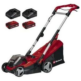 Akku-Rasenmäher Einhell "Einhell Power X-Change RASARRO 36/34" Rasenmäher rot mit 2x Akku 18V3,0Ah und Ladegerät