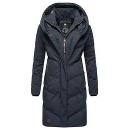 Steppmantel Ragwear "Natalka" Gr. L (40), blau (dunkelblau) Damen Mäntel stylischer, gesteppter Winterparka mit gefütterter Kapuze