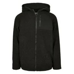 Allwetterjacke Urban Classics "Urban Classics Herren Hooded Sherpa Zip Jacket" Gr. L, schwarz Herren Jacken