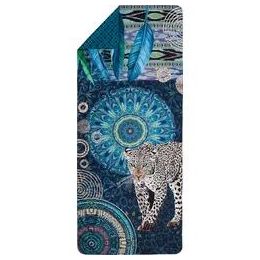 Reisehandtuch HIP "Imena" Handtücher (Packung) Gr. B/L: 75cm x 180cm, Mandala-Leopard, bunt (multi, petrol) Mikrofaser, 75x180, Schnelltrocknend, Reisen, Sport, Yoga, Wendeoptik