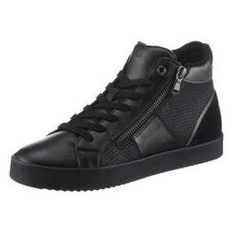 Sneaker Geox "D BLOMIEE F" Gr. 38, schwarz Damen Schuhe High Top Sneaker, Schnürboots mit praktischem Außenreißverschluss