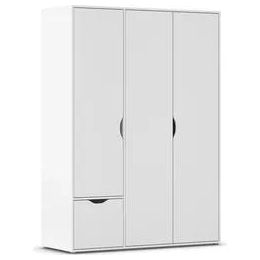 Drehtürenschrank Rauch "Kleiderschrank Schrank Garderobe Wäscheschrank NARAI mit Schubladen" Schränke Gr. B/H/T: 140cm x 194cm x 53cm, 3 St., weiß (alpinweiß) Griffausfräsungen für eine grifflose Optik TOPSELLER MADE IN GERMANY