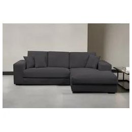 Ecksofa WERK2 "Eden L-Form" Sofas Gr. B/H/T: 286cm x 84cm x 184cm, Cord, Ottomane rechts, Ottomane rechts, grau (anthrazit) Design Ecksofa in Cord mit besonders weichem Sitzkomfort