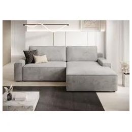 Ecksofa Trendmanufaktur "Challenge, Schlafsofa mit Bettkasten, Couch in L-Form, Breite 245 cm" Sofas Gr. B/H/T: 246cm x 98cm x 168cm, Feincord, Recamiere beidseitig montierbar, mit Schlaffunktion und Bettkasten, grau (opal grey) Recamiere beidseitig montierbar, auch in trendigem Cordstoff