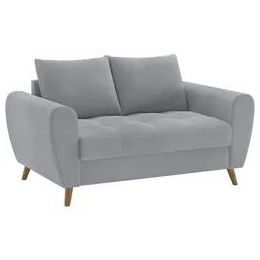 2-Sitzer Home Affaire "Blackburn II" Sofas Gr. B/H/T: 160cm x 71cm x 90cm, Microfaser, grau (memphis 45 grau) Mit Kaltschaumpolsterung bis 140 kg belastbar