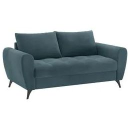 2,5-Sitzer Home Affaire "Blackburn II" Sofas Gr. B/H/T: 180cm x 71cm x 90cm, Microfaser 1, blau (memphis 13 petrol) Mit Kaltschaumpolsterung bis 140 kg belastbar