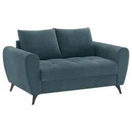 2-Sitzer Home Affaire "Blackburn II" Sofas Gr. B/H/T: 160cm x 71cm x 90cm, Microfaser 1, blau (memphis 13 petrol) Mit Kaltschaumpolsterung bis 140 kg belastbar