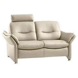 2-Sitzer Hukla "Ledersofa, Breite 164 cm" Sofas Gr. B/H/T: 164cm x 91cm x 92cm, Leder, Kopfstütze links-ohne WallAway-Funktion, beige (torro ecru) aus Leder, optional Kopfstütze u. WallAway-Funktion