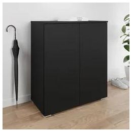 Schuhkommode Inosign "Paris" Sideboards Gr. B/H/T: 70cm x 80cm x 35cm, schwarz (graphitschwarz matt) zwei Türen mit verstellbaren Einlegeböden, Breite 70cm