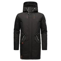 Wintermantel STONE HARBOUR "Ragaan" Gr. XL (54), schwarz Herren Mäntel modischer Winterparka mit Teddyfell Futter