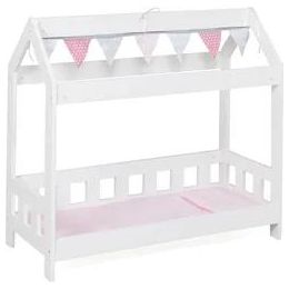 Bayer Chic 2000 Puppenbett CHIC2000 "Stars Grey", grau (stars grau), Puppenmöbel, KinderB:56cm H:54cm T:25cm, MDF, Polyester, mit Bettdecke und Kopfkissen, B:56cm H:54cm T:25cm