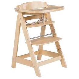 Hochstuhl Roba "Treppenhochstuhl Sit Up Click & Fun, natur" Gr. B/H/T: 45 cm x 80 cm x 54 cm, beige (natur) Baby Stühle aus Holz