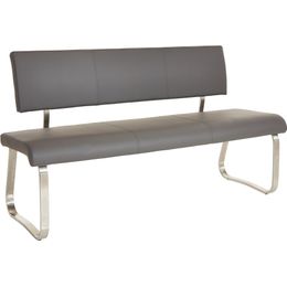 Polsterbank MCA furniture "Arco, TOPSELLER", grau (grau, edelstahl gebürstet), B:155cm H:86cm T:59cm, Sitzbänke, belastbar bis 280 kg, Kunstleder, in verschiedenen Breiten