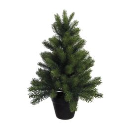 Künstlicher Weihnachtsbaum CREATIV DECO "Weihnachtsdeko aussen, künstlicher Christbaum, Tannenbaum", grün, H:90cm, Polypropylen, Weihnachtsbäume, mit schwarzem Kunststoff-Topf