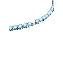 Collier Swarovski "Matrix Tenniskette, Rundschliff, 5681799" Halsketten Gr. S, Metall, L: 41cm B: 5mm, blau (blau-blau) Damen mit Swarovski Kristall