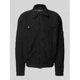 Carlo Colucci Regular Fit Blouson mit Label-Patch