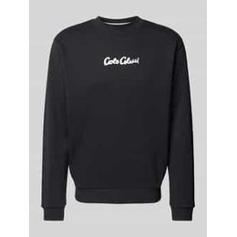 Carlo Colucci Sweatshirt mit Label-Print