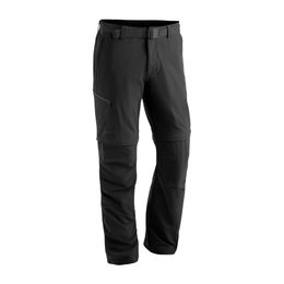 Funktionshose Maier Sports "Tajo 2" Gr. 23, Kurzgrößen, schwarz, Herren, 90% Polyamid, 10% Elasthan, Hosen, Herren Wanderhose, zipp-off Outdoor-Hose, 4 Taschen, Regular Fit