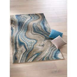 Teppich HEINE HOME Gr. 5, blau (beige, blau), B:160cm H:9mm L:235cm, Polypropylen, Polypropylen, Teppiche