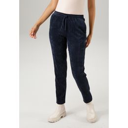 Schlupfhose Aniston CASUAL Gr. 36, N-Gr, blau (marine) Damen Hosen aus trendigem, elastischen Cord