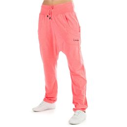 Haremshose WINSHAPE "UNISEX 4Pocket Pants WH13" Gr. S, Normalgrößen, rot (neon coral), Damen, 48% Baumwolle, 48% Polyester, 4% Elasthan, Hosen