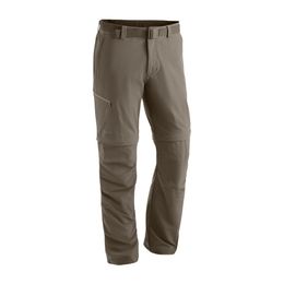 Funktionshose Maier Sports "Tajo 2" Gr. 23, Kurzgrößen, braun (schlamm), Herren, 90% Polyamid, 10% Elasthan, Hosen, Herren Wanderhose, zipp-off Outdoor-Hose, 4 Taschen, Regular Fit