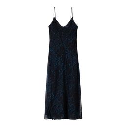 Bershka Kleid Damen Gr&ouml;&szlig;e 38 ultramarinblau / schwarz Winterkleid