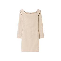 Bershka Kleid Damen Größe 34 creme Winterkleid