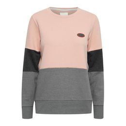 oxmo Sweatshirt 'Trine' Damen Gr&ouml;&szlig;e M dunkelgrau / graumeliert / rosa