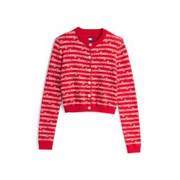 Tommy Jeans Pullover Damen Gr&ouml;&szlig;e M feuerrot / wei&szlig;