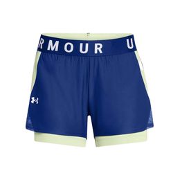 Under Armour Sporthose 'Play Up 2-In-1' Damen Gr&ouml;&szlig;e S dunkelblau / limone / wei&szlig;