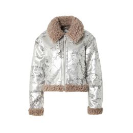 MONKI Jacke Damen Größe S taupe / silber
