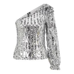 Vero Moda Petite Bluse 'VMEFI' Damen Größe M silber