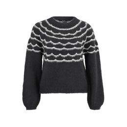 Vero Moda Petite Pullover 'VMCHARMAINE' Damen Gr&ouml;&szlig;e M anthrazit / wei&szlig;