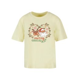F4NT4STIC Shirt 'Christmas Hippie Santa And Reindeer' Damen Gr&ouml;&szlig;e XL gelb / mischfarben
