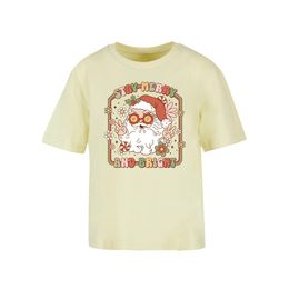 F4NT4STIC Shirt 'Stay Merry And Bright Hippie Santa' female Yellow size M