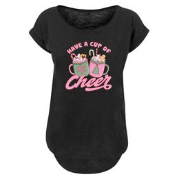 F4NT4STIC T-Shirt 'Have a Cup of Cheer Christmas Holiday' Damen Gr&ouml;&szlig;e 5XL mischfarben / schwarz