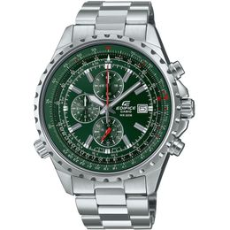 Chronograph CASIO EDIFICE "EF-527D-3AVUEF" Armbanduhren silberfarben (edelstahlfarben) Herren Quarzuhr, Armbanduhr, Herrenuhr, Stoppfunktion, bis 10 bar wasserdicht