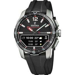 Smartwatch Festina "Connected D" Smartwatches schwarz Quarzuhr, Armbanduhr, Herrenuhr, Schrittzähler, Weltzeit, Stoppfunkt.