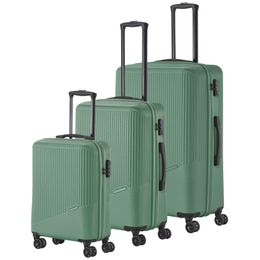 Trolleyset Travelite "BALI 4w L/M/S" grün Koffer-Sets Kofferset Reisegepäck Reisekoffer Hartschallenkoffer TSA Schloss