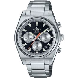 Chronograph CASIO EDIFICE Armbanduhren silberfarben-schwarz, silberfarben Herren Quarzuhr, Armbanduhr, Herrenuhr,Edelstahlband,Saphirglas,Stoppfunktion