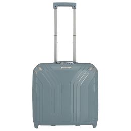 Hartschalen-Trolley Travelite "ELVAA Business-Trolley" Gr. B/H/T: 44cm x 42cm x 23cm 30 l, blau (blaugrau) Koffer Reisegepäck Handgepäck-Koffer Trolley-Aufsteck-System TSA Schloss